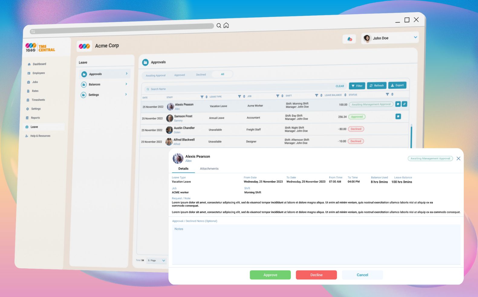 Leave Management – 1080Agile